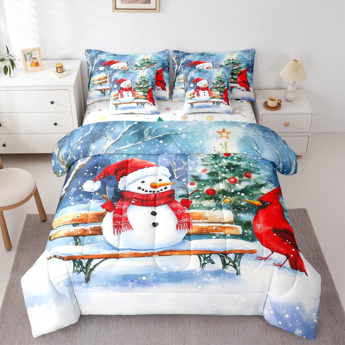 Castle Fairy Kids Red Sparrows 7pcs Bedding Comforter Set,Christmas ...