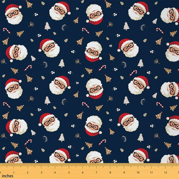 Castle Fairy Kids Santa Claus Fabric by the Yard 2 Yards,Happy New Year ...