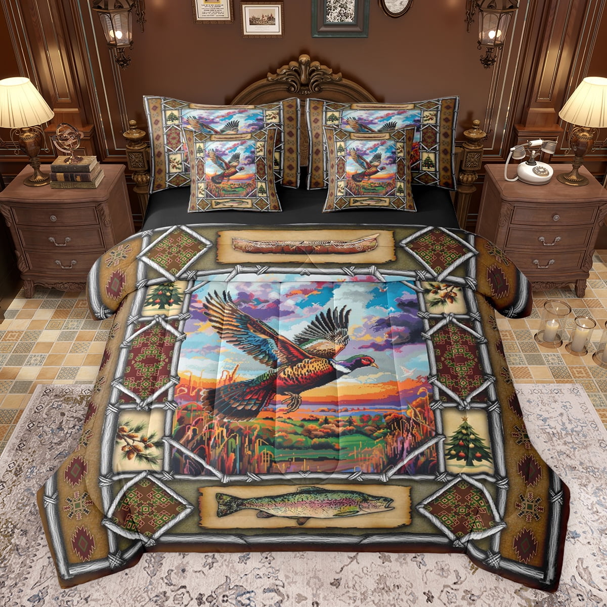Castle Fairy Kids Teenagers Adults Animal Pheasant Pike Fish Bedding ...