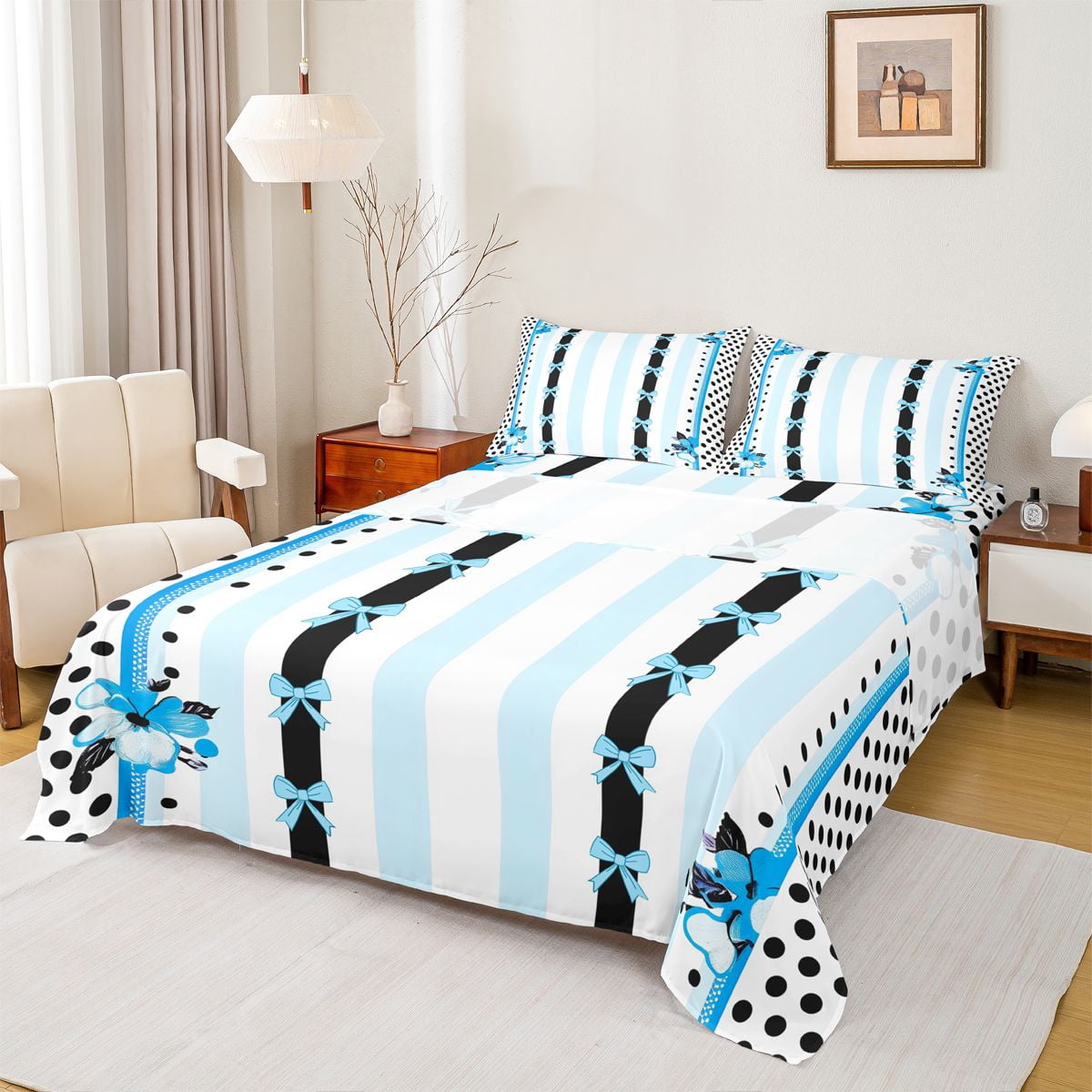 Castle Fairy Kids Teenagers Cartoon Flower Bowtie Queen Sheet Sets ...