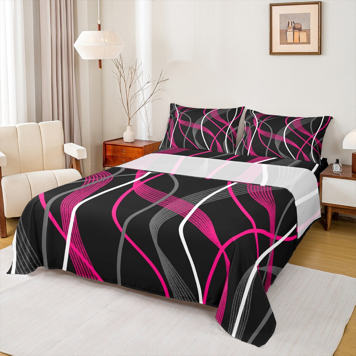 Castle Fairy Kids Teenagers Swirl Lines Queen Sheet Sets,Geometric ...