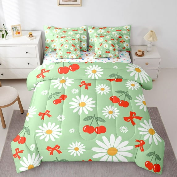 Castle Fairy Kids Teens Adults Cartoon Bowknot Cherry Bedding Comforter ...