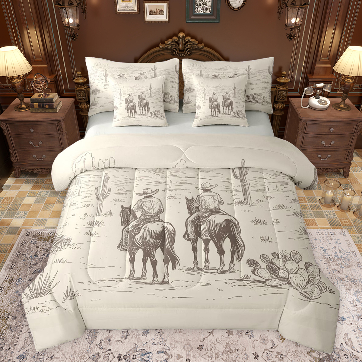 Castle Fairy Kids Teens Adults Vintage Cowboys Bedding Comforter Set ...