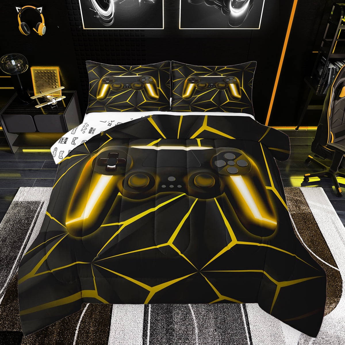 Castle Fairy Kids Teens Boys Abstract Gamepads Gamer 3 Pieces Queen ...