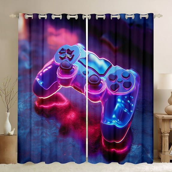 Castle Fairy Kids Teens Boys Gradient Video Game Blackout Curtains Set ...