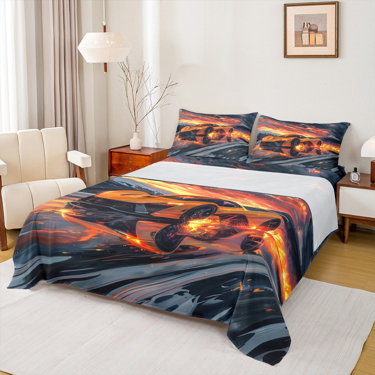 Castle Fairy Kids Teens Car Bed Sheets,Speed Race Car King Sheets ...