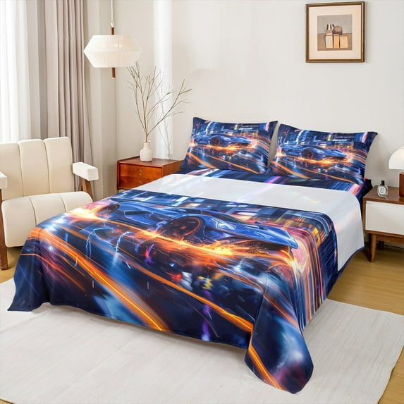 Castle Fairy Kids Teens Car Full Size Sheets,Speed Race Car Bed Sheets ...