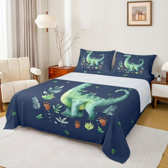 Castle Fairy Kids Teens Cartoon Dinosaur Bed Sheets,Cute Tree Leaves ...