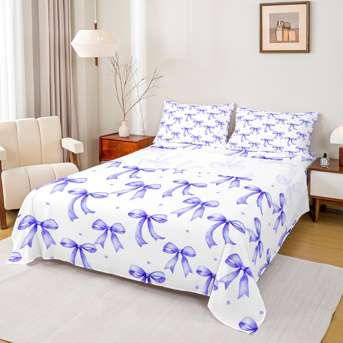 Castle Fairy Kids Teens Cute Ribbon Bow Knot 4 Pieces Queen Sheet Sets ...