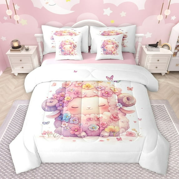Castle Fairy Kids Teens Cute Sheep Twin Bedding Sets 7-Piece,Chic ...