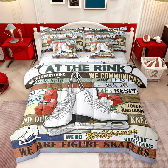 Castle Fairy Kids Teens Figure Skating Bedding Comforter Set 7-Piece ...
