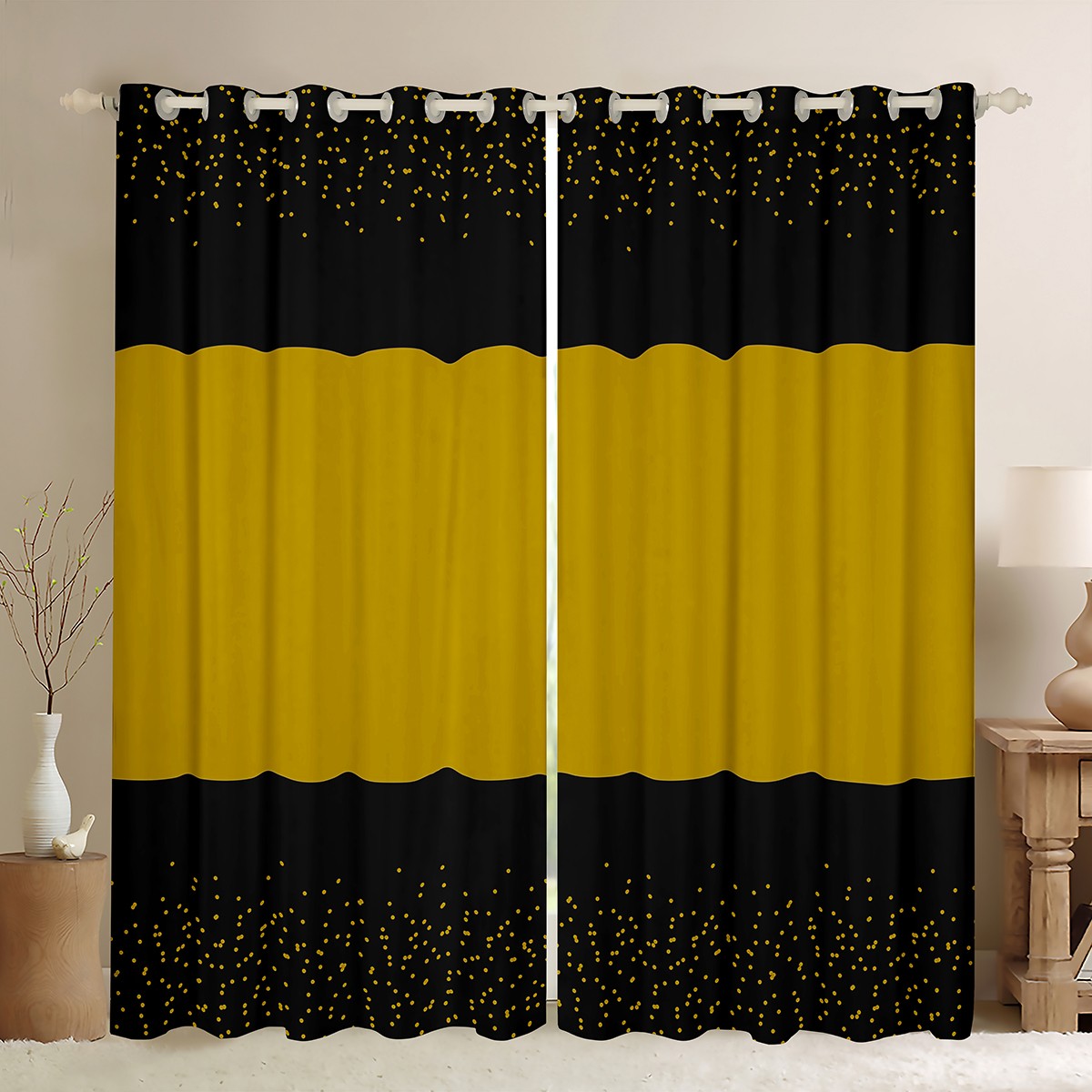 Castle Fairy Kids Teens Geometric Rectangle Stripes Curtains Pack of 2 ...