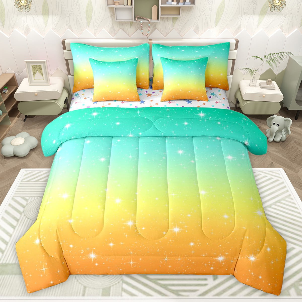 Castle Fairy Kids Teens Universe Galaxy Cosmos Bedding Comforter Set ...