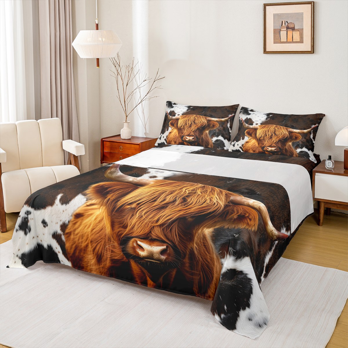 Castle Fairy Kids Teens Western Highland Cattle Full Size Sheets 4 ...