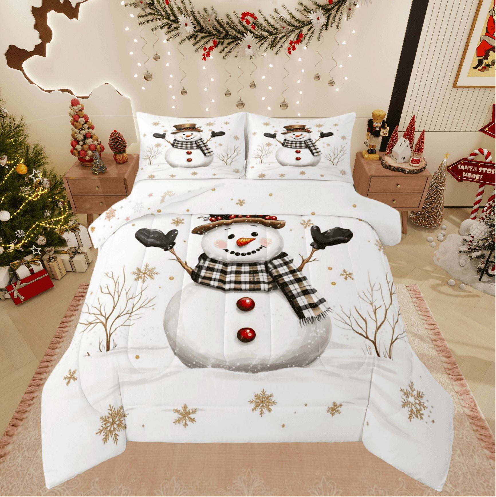 Castle Fairy Kids Winter Snowflakes 3 Pieces Queen Comforter Set ...