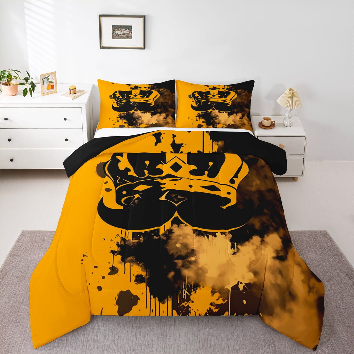 Castle Fairy King And Queen Crown 3 Pieces Queen Comforter Set for ...