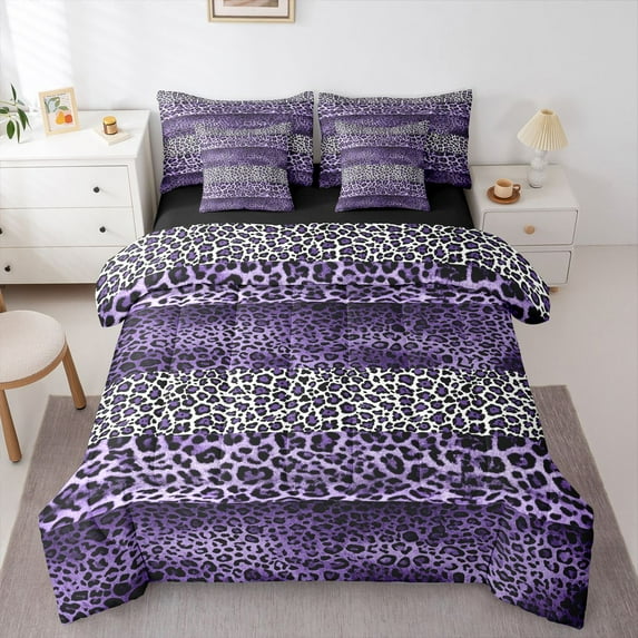 Castle Fairy Leopard Print Bedding Comforter Set,Abstract Cheetah Print ...