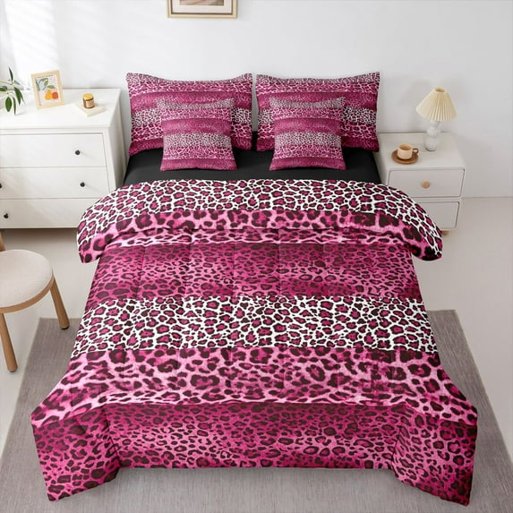 Castle Fairy Leopard Print Bedding Comforter Set,Abstract Cheetah Print ...
