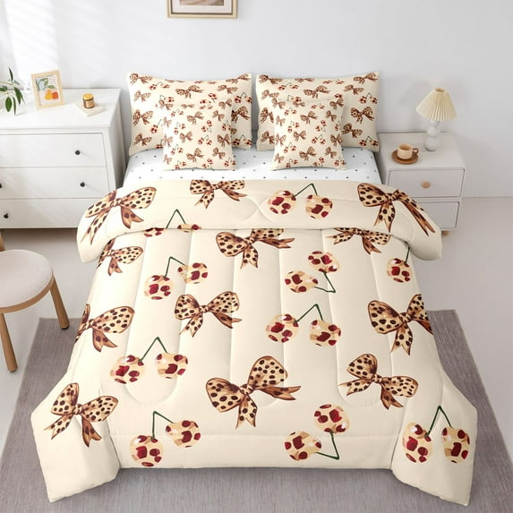 Castle Fairy Leopard Print Bow Knot Bedding Comforter Set,Vintage ...