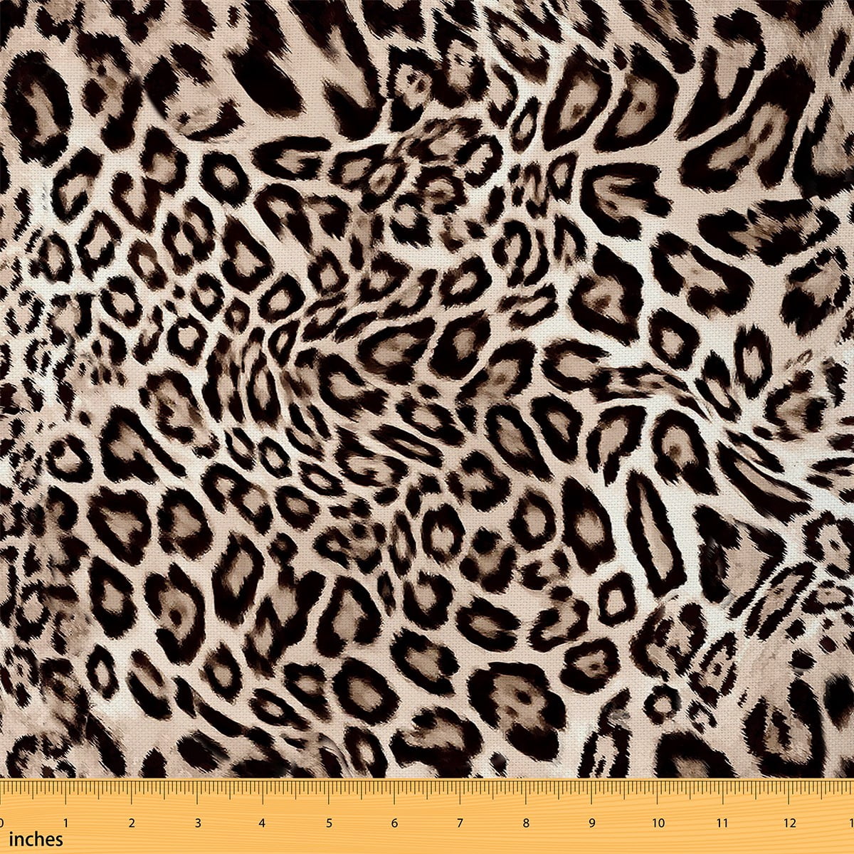Castle Fairy Leopard Print Fabric by the Yard 2 Yard,Black Brown Sewing ...