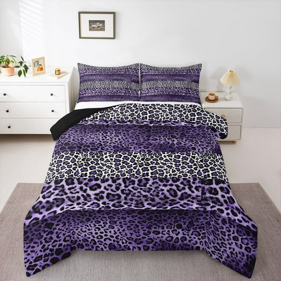 Castle Fairy Leopard Print Full Size Comforter Sets,Abstract Cheetah ...
