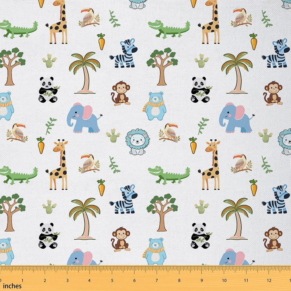 Castle Fairy Lion Zebra Panda Fabric by the Yard 10 Yard,Cartoon Animal ...