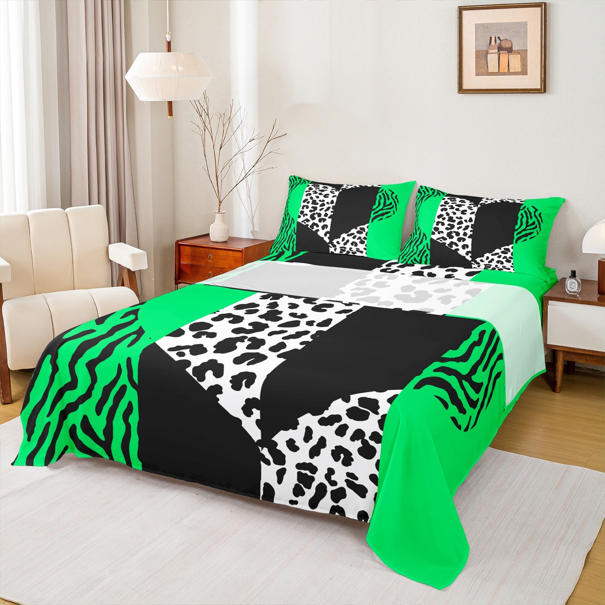 Castle Fairy Love Heart Print 3pcs Twin Sheet Sets,Animal Print Twin ...