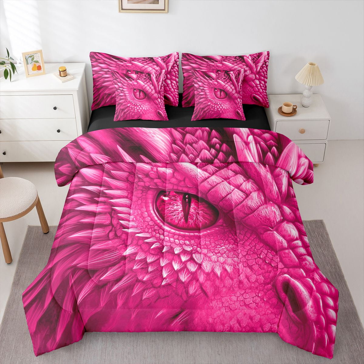 Castle Fairy Magical Dragon Bedding Comforter Set,Gothic Animal King ...