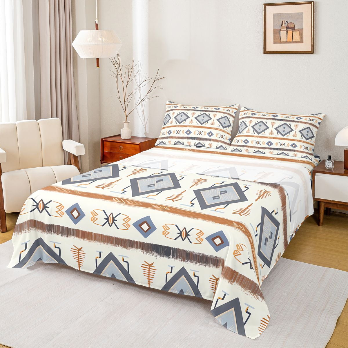 Castle Fairy Minimalist Aztec Full Size Sheets,Boho Vintage Aesthetic ...