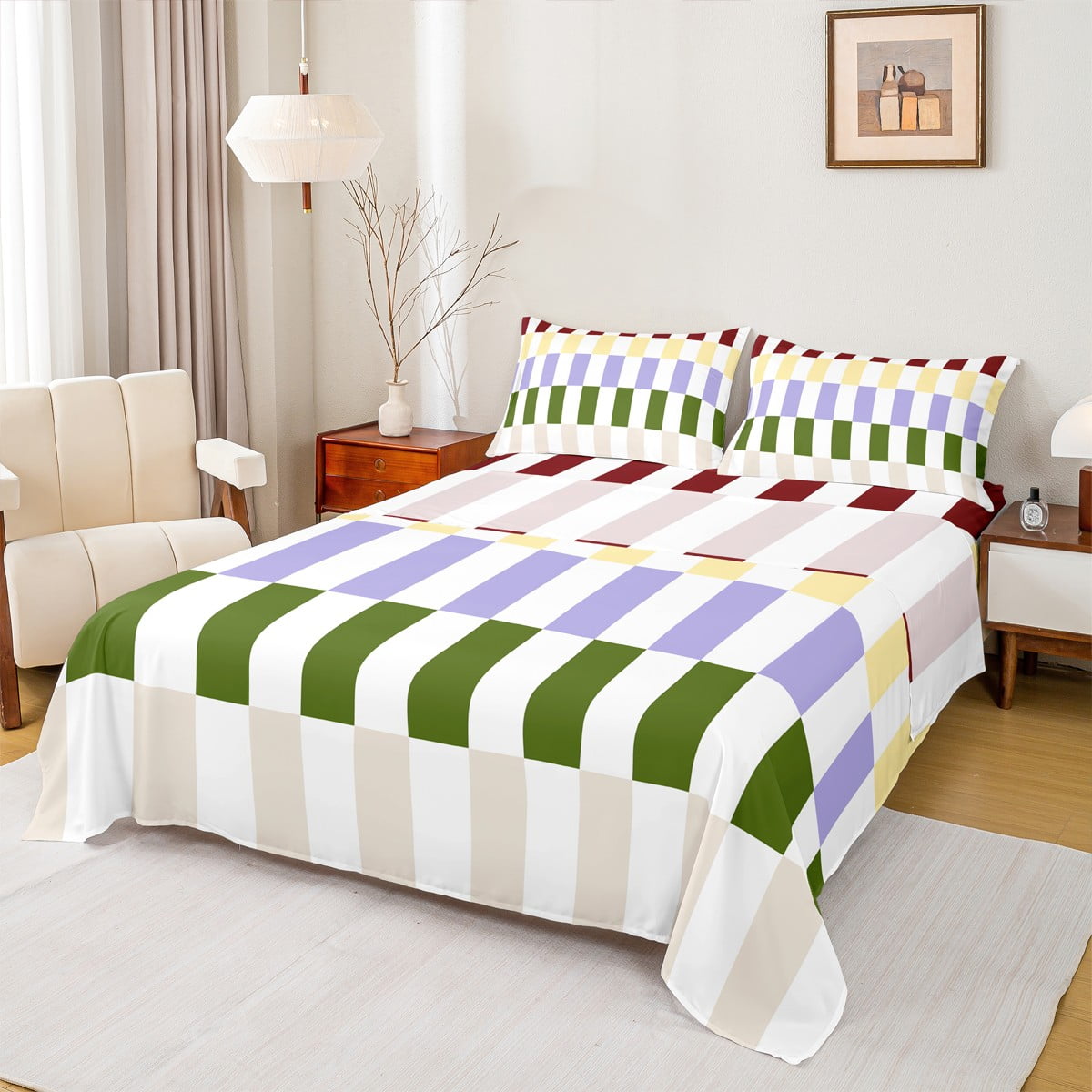 Castle Fairy Minimalist Rectangle 4-Piece Full Size Sheets for Teens ...