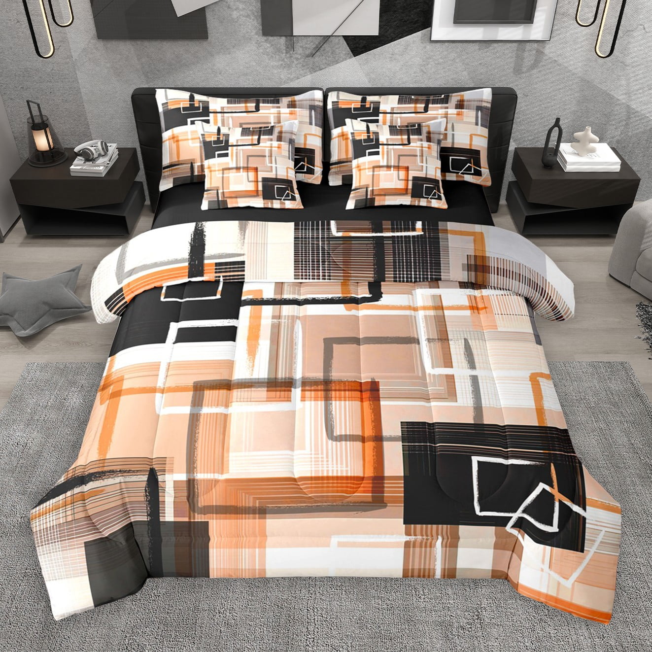 Castle Fairy Minimalist Sqare 7 Pieces Bedding Comforter Set for Women ...