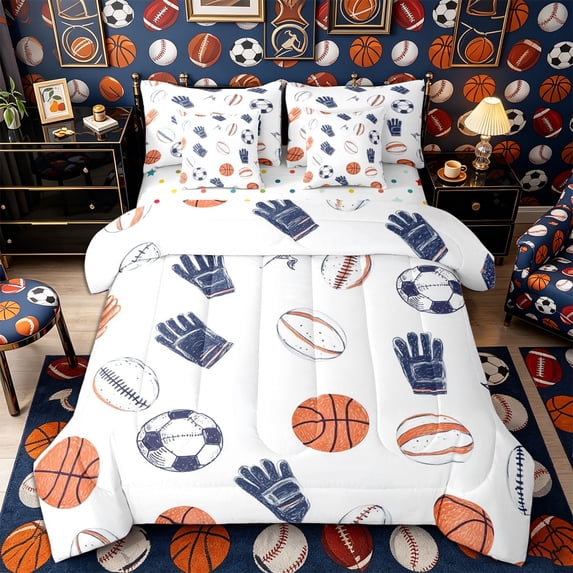 Castle Fairy Multi-Sport Balls Full Size Bedding Sets 7 Pieces, Hand ...