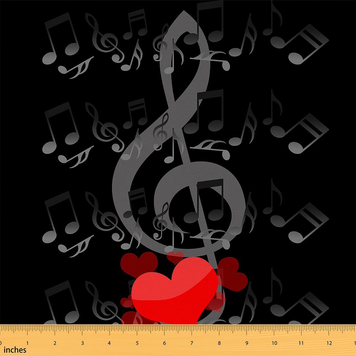 Castle Fairy Musical Notes Fabric by the Yard 1 Yard,Love Heart Print ...