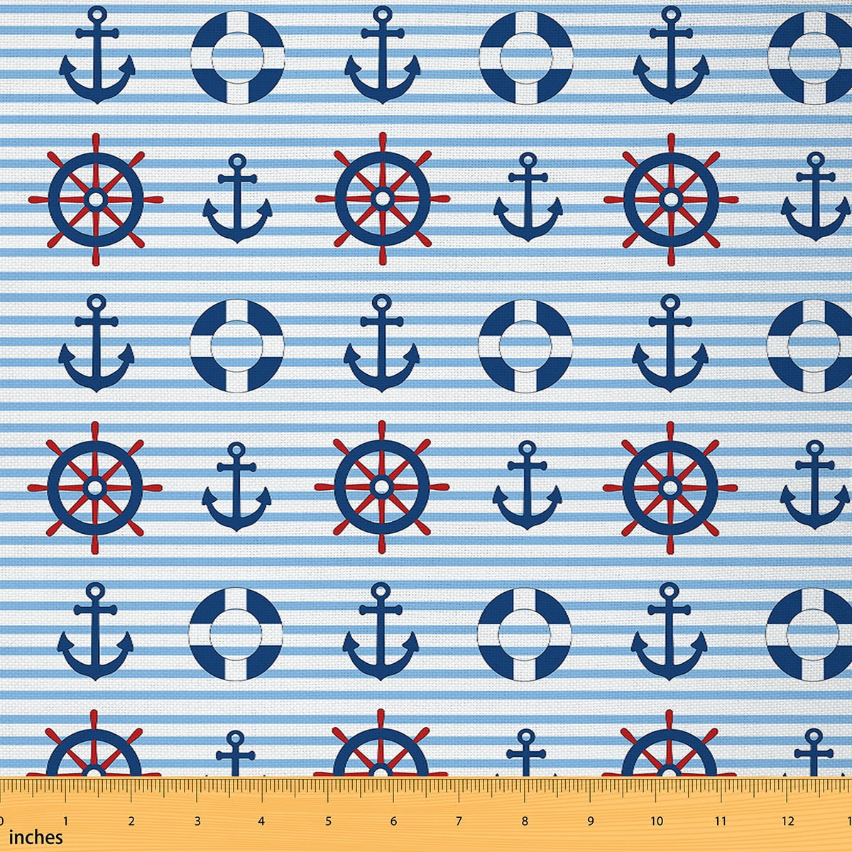 Castle Fairy Nautical Theme Fabric by the Yard 1 Yard, Anchor Rudder ...