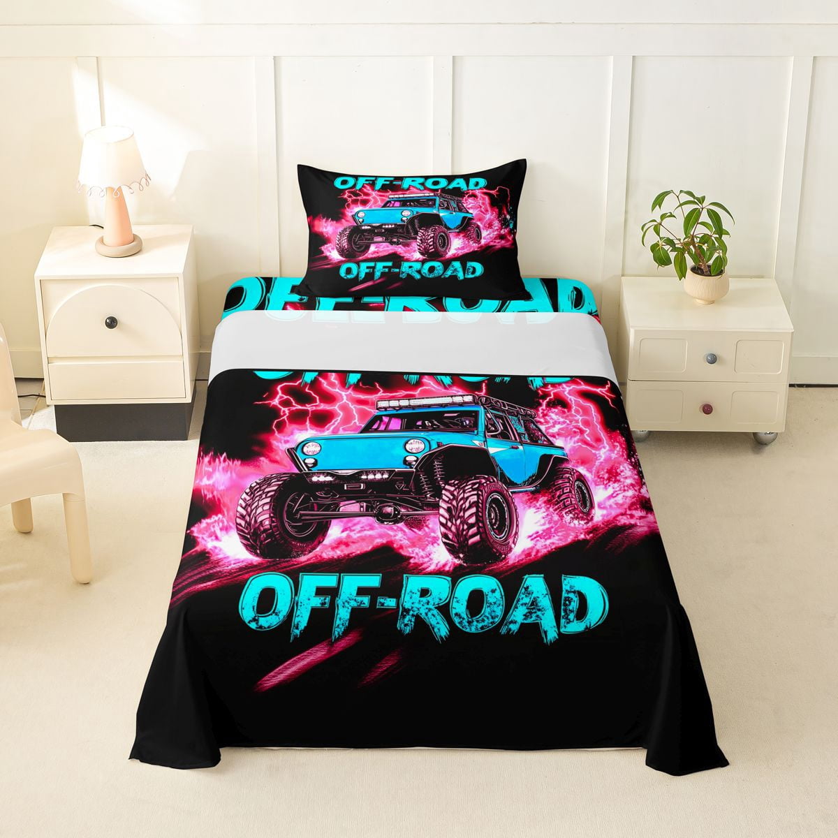 Castle Fairy Neon Off-Road Truck Twin Sheet Sets 3pcs for Teens ...