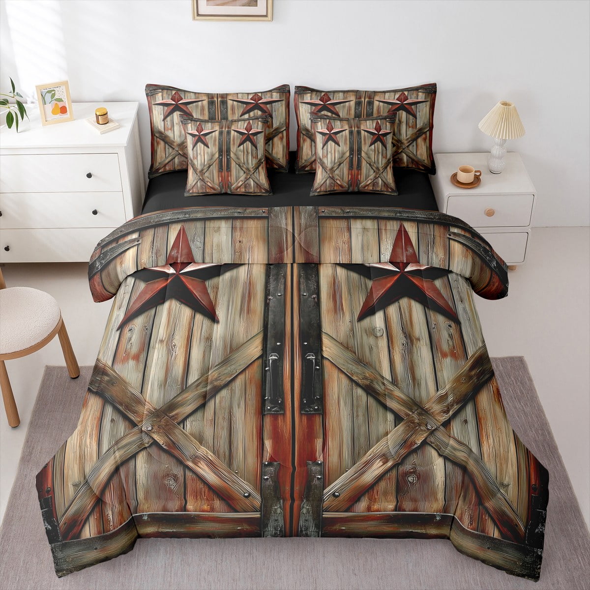 Castle Fairy Old Barn Door Bedding Comforter Set 7pcs for Boys Girls ...