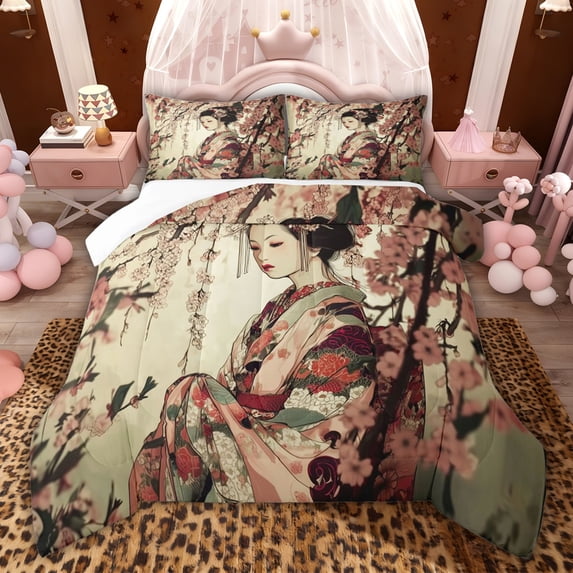 Castle Fairy Oriental Samurai Queen Comforter Set,Cherry Blossom ...