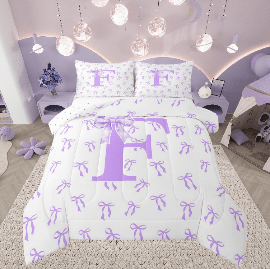 Castle Fairy Personalized Initial 3-Piece Full Size Comforter Sets for ...