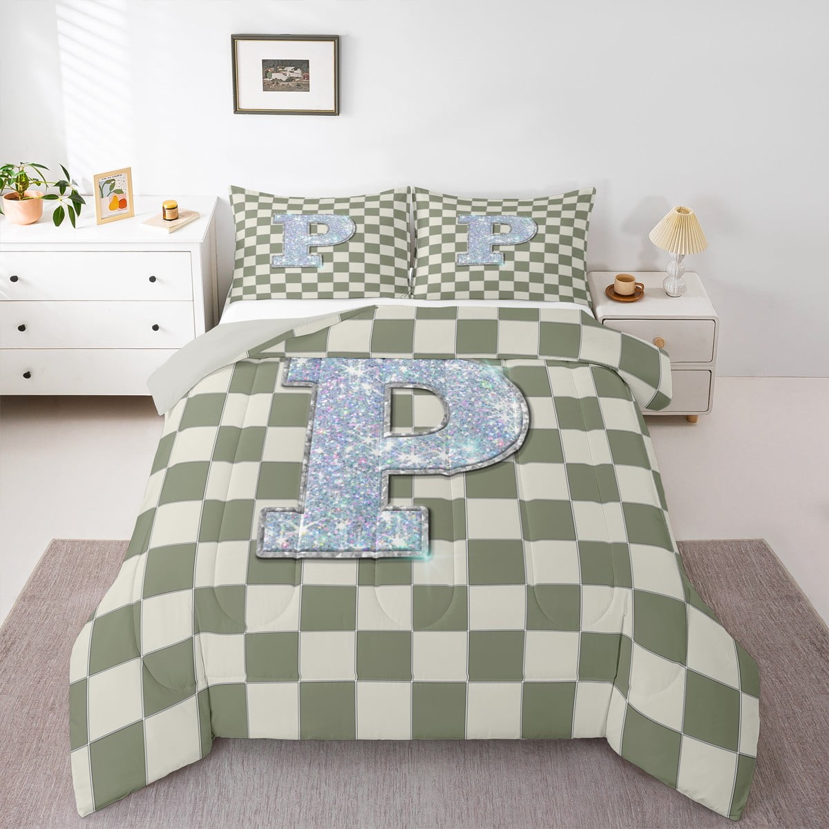 Castle Fairy Personalized Initial 3-Piece Full Size Comforter Sets for ...