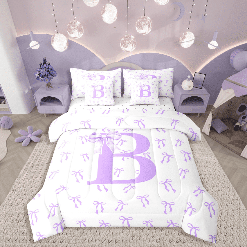 Castle Fairy Personalized Initial 7-Piece Twin Bedding Sets for Kids ...