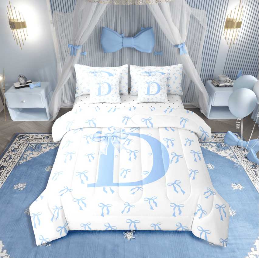 Castle Fairy Personalized Initial 7 Pieces Bedding Comforter Set for ...