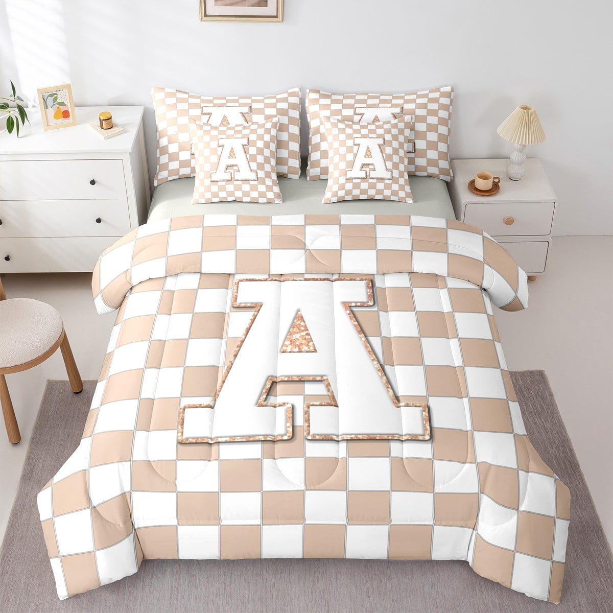 Castle Fairy Personalized Initial 7 Pieces Bedding Comforter Set for ...