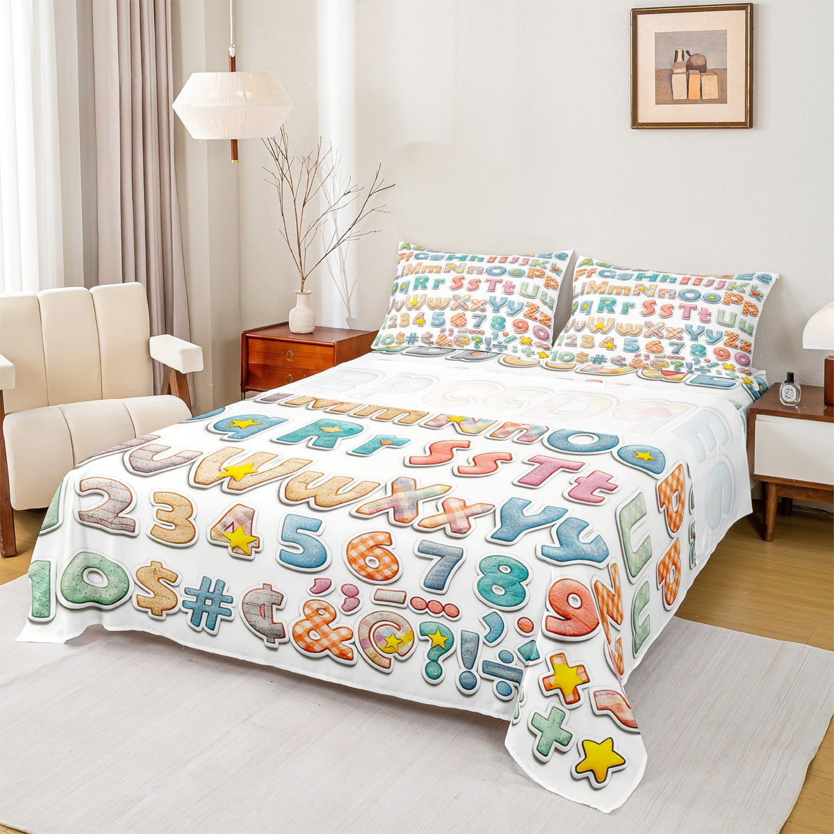 Castle Fairy Personalized Initial Alphabet 4 Pieces Queen Sheet Sets ...