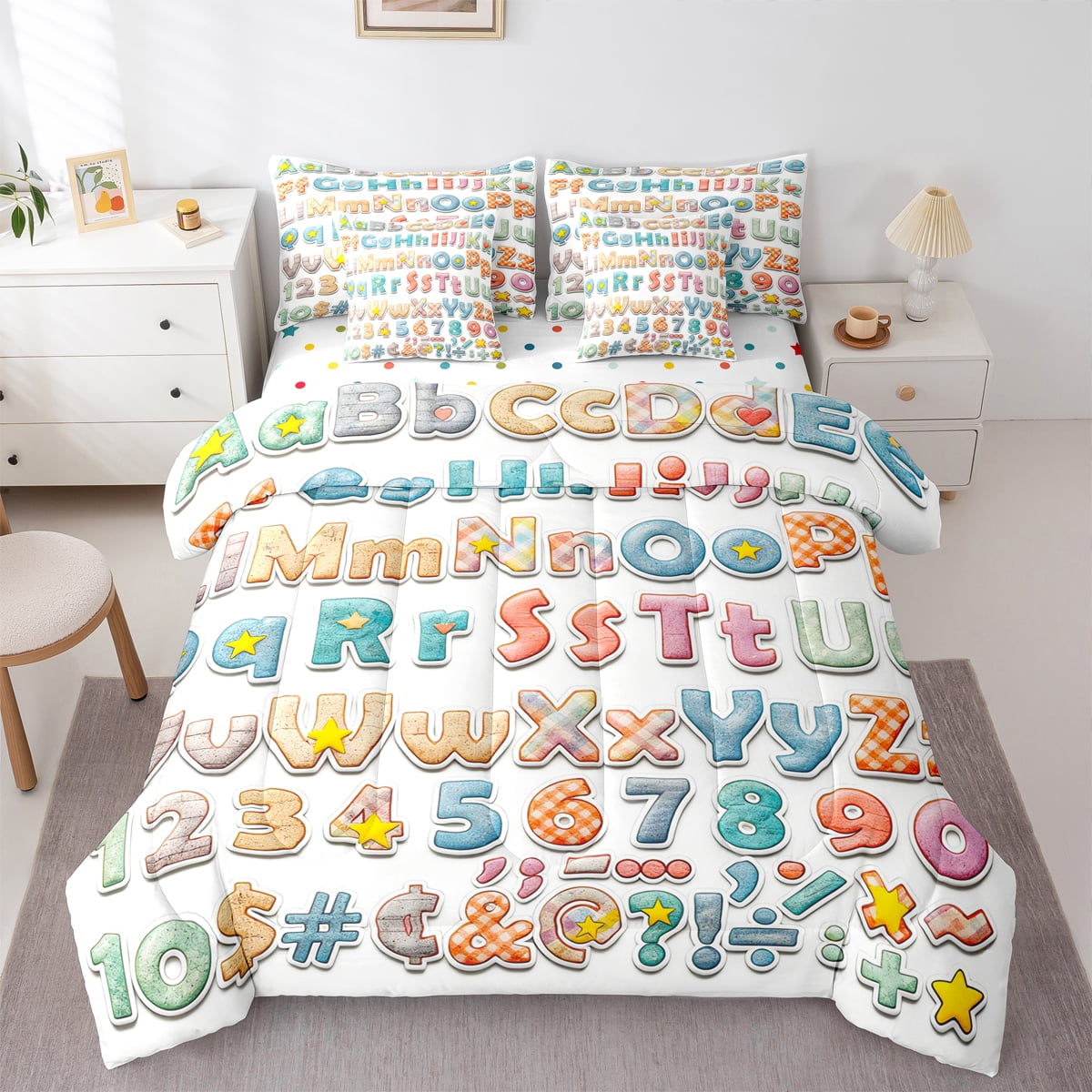 Castle Fairy Personalized Initial Alphabet 7-Piece Bedding Comforter ...