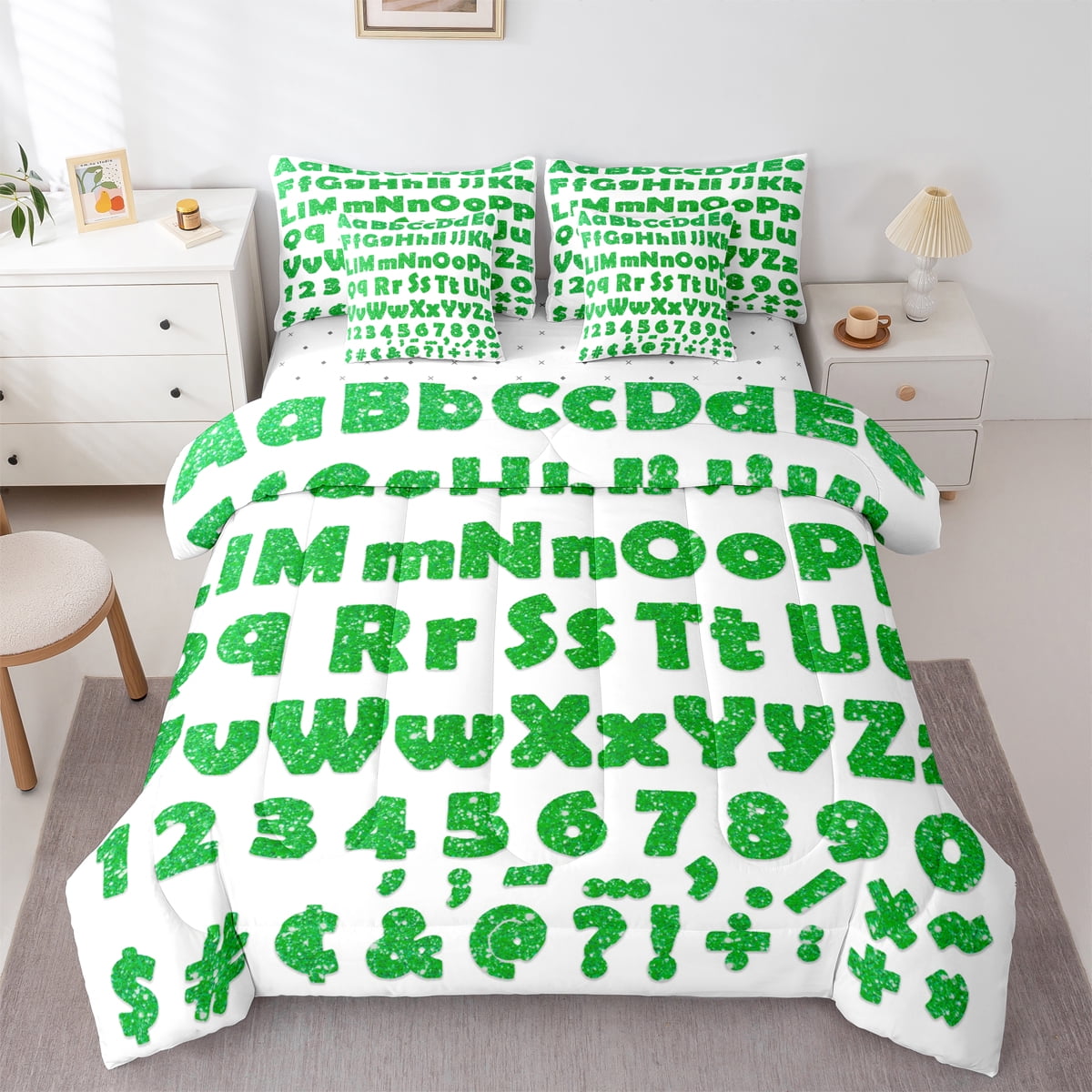 Castle Fairy Personalized Initial Alphabet 7 Pieces Bedding Comforter ...