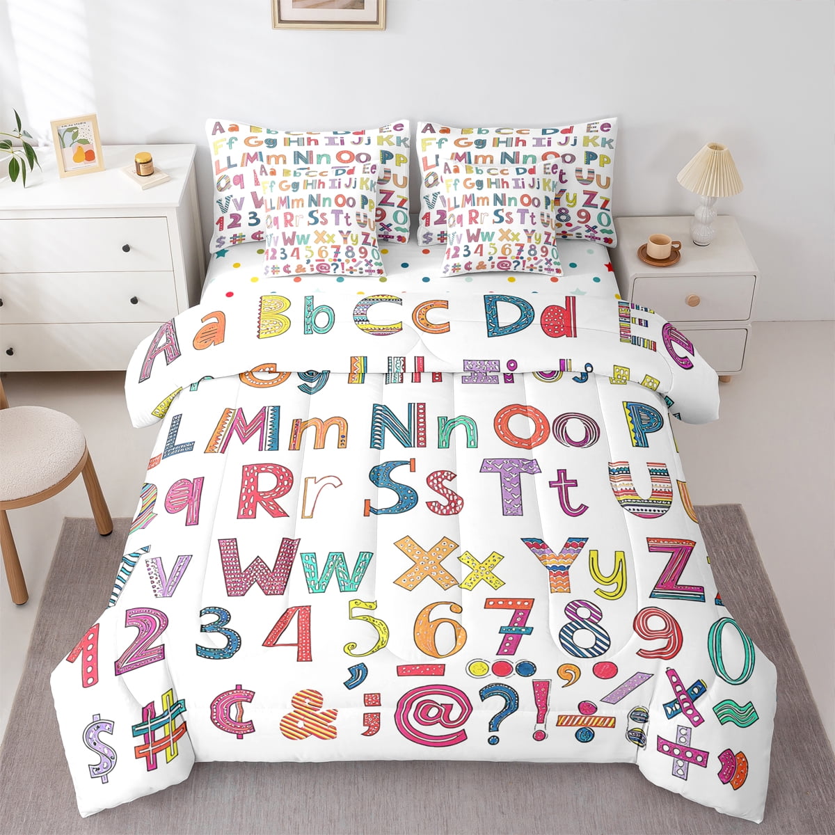 Castle Fairy Personalized Initial Alphabet 7 Pieces Bedding Comforter ...