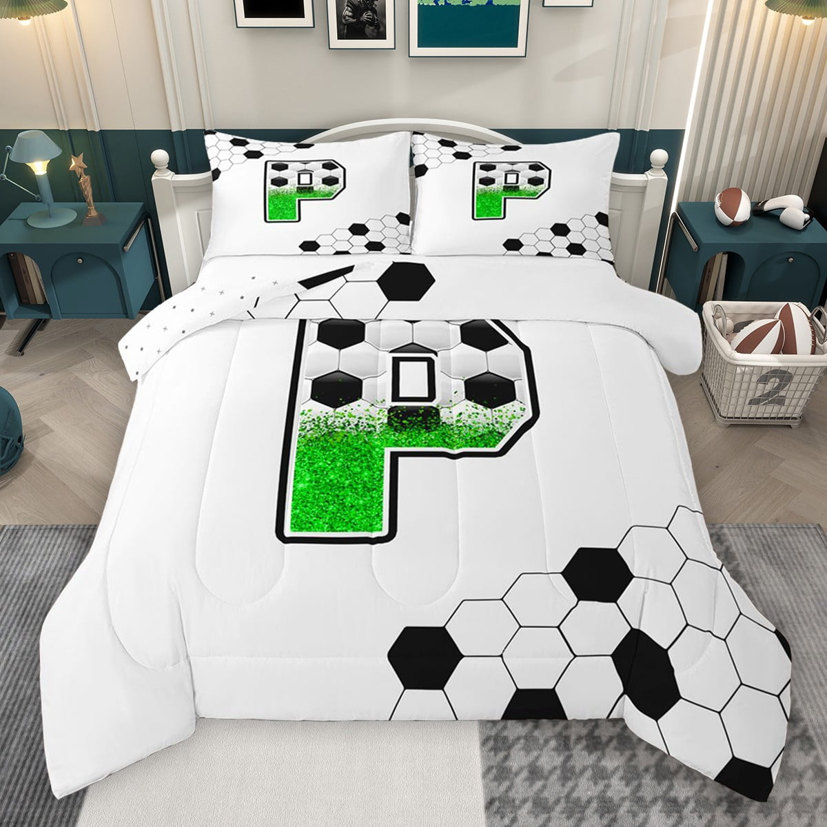 Castle Fairy Personalized Initial Alphabet P Bedding Comforter Set 2pcs ...