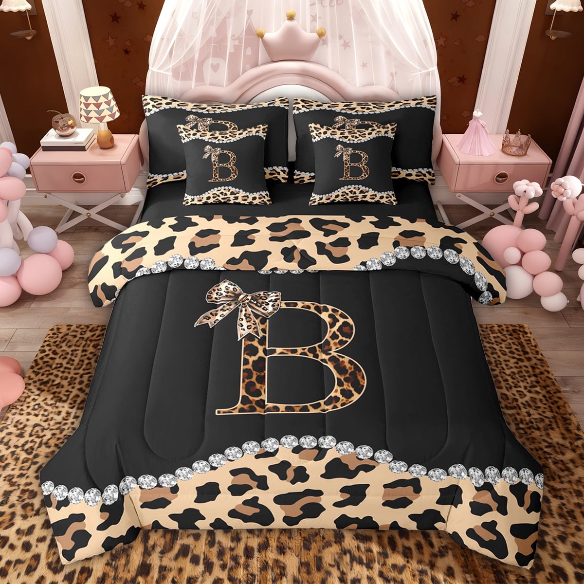 Castle Fairy Personalized Initial B Twin Bedding Sets,Bling Crystal ...