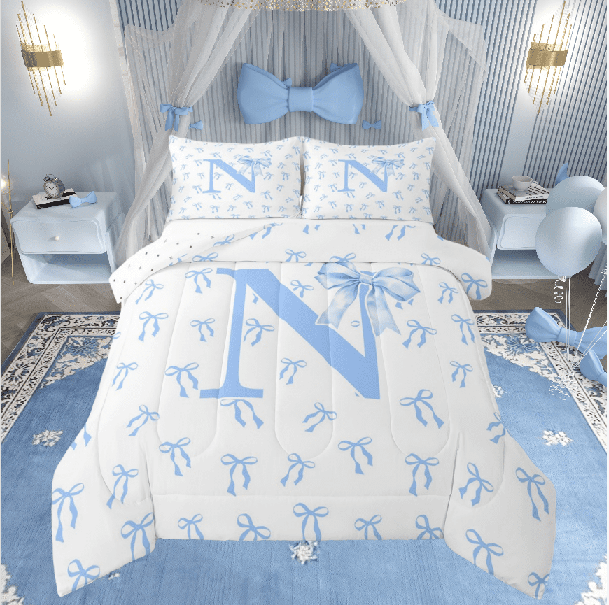 Castle Fairy Personalized Initial Girl 3-Piece Full Size Comforter Sets ...