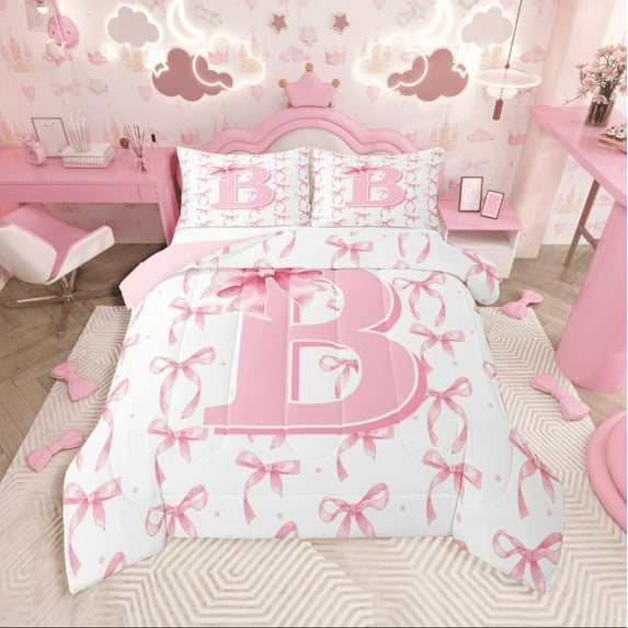 Castle Fairy Personalized Initial Girl 3-Piece Full Size Comforter Sets ...